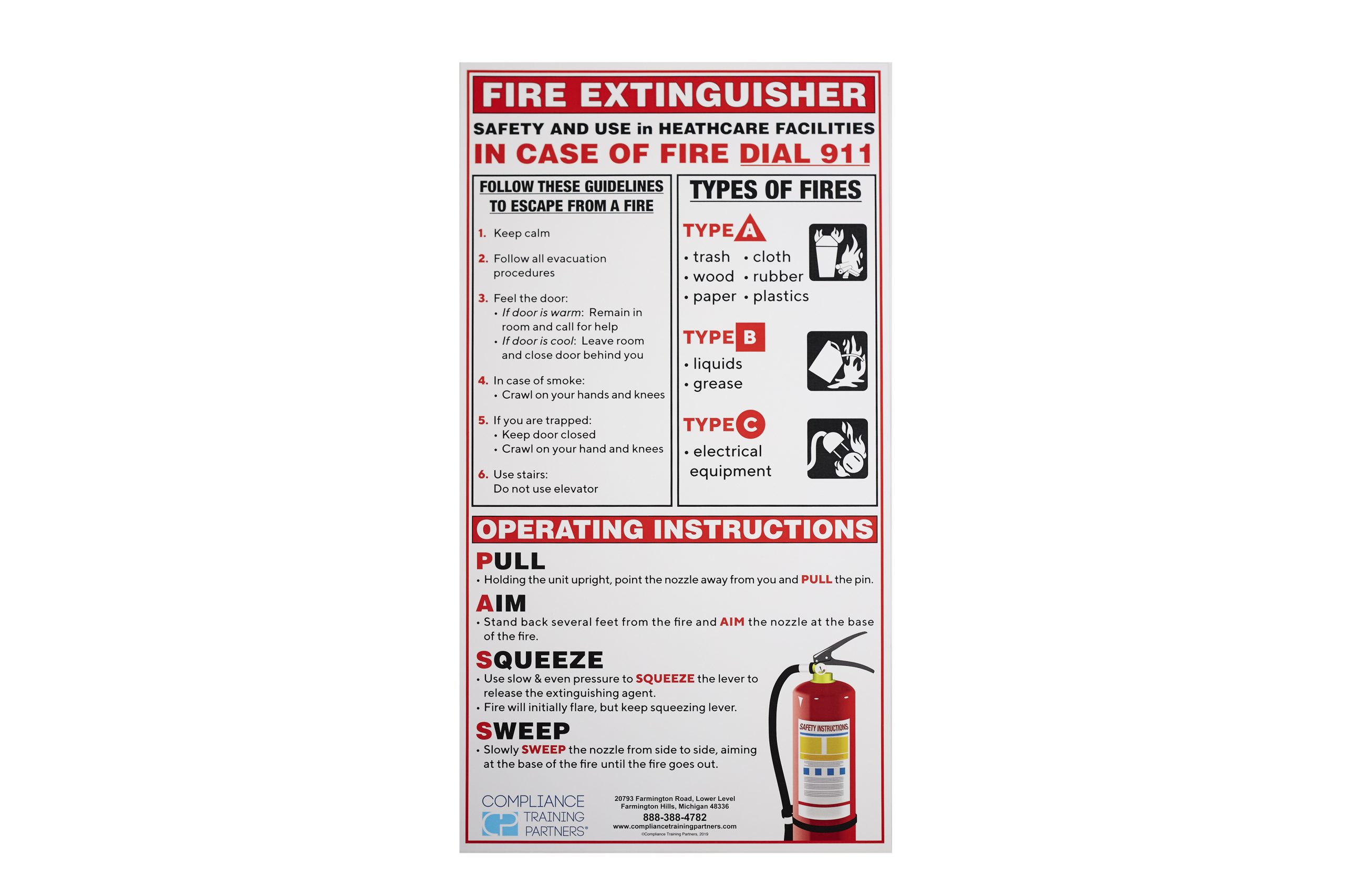 Fire Safety Wall Wall Chart (11x17) - Compliance Training Partners